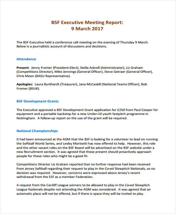 22 Meeting Report Templates Word PDF Apple Pages Google Docs