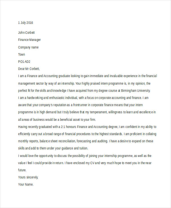 Audit Internship Cover Letter Sample Onvacationswall