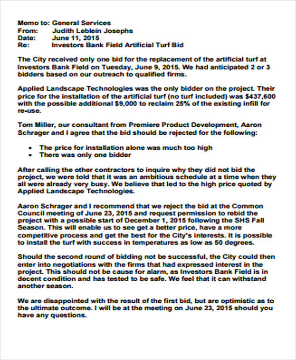 11+ Bid Rejection Letter Templates