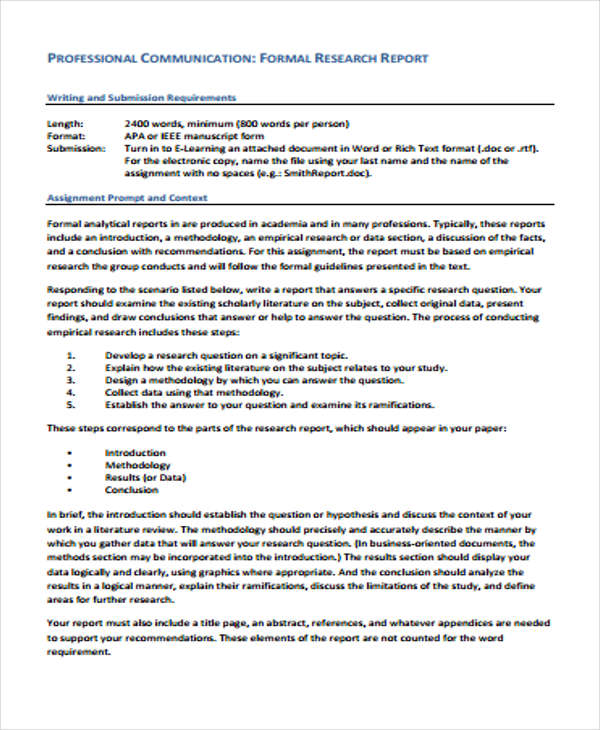 Argumentative Essay Research Report Format Example