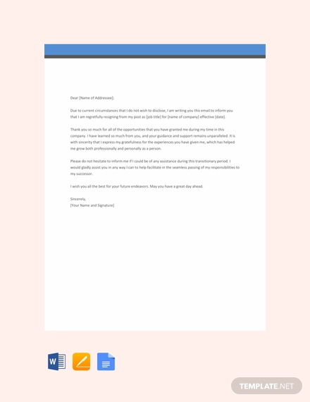 12+ New Job Resignation Letters - PDF, DOC