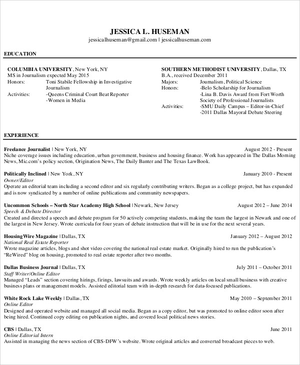 15+ Freelance Resume Samples in Word | Apple Pages | PDF