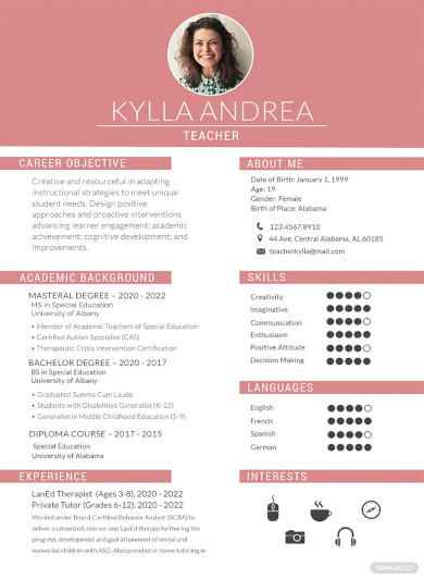 25+ Teacher Resume Templates in Word