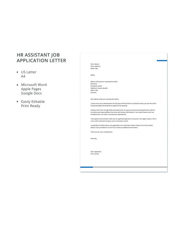 13+ Sample HR Job Application Letters - Free Sample, Example Format ...