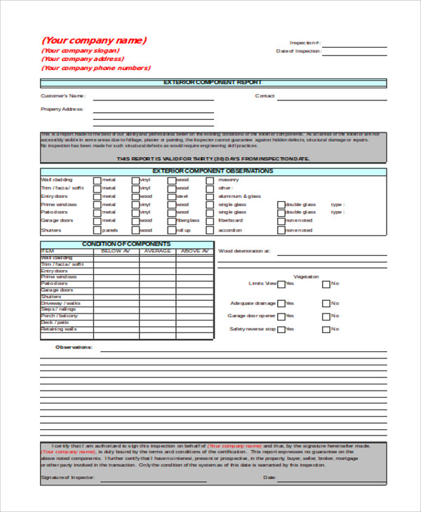 23+ Sample Inspection Report Templates- Docs, Word, Pages