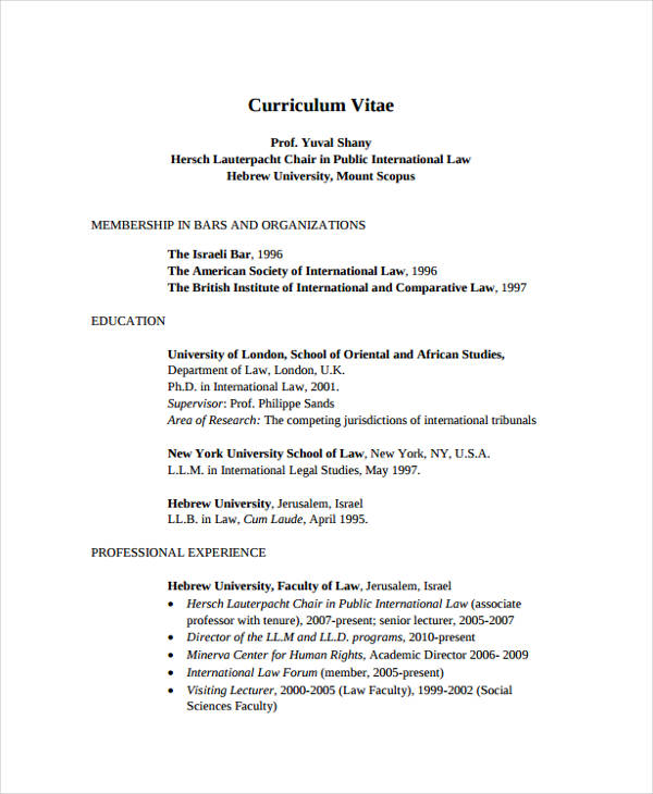 18+ Sample Law CV Templates - PDF, DOC
