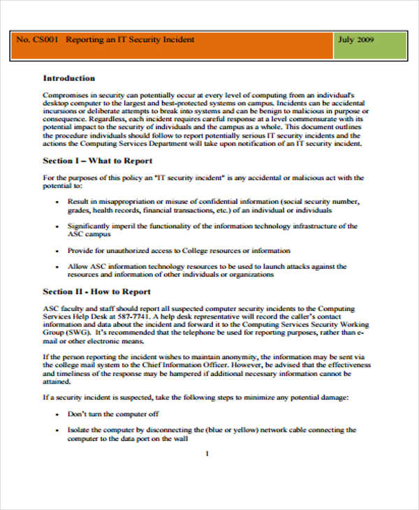 20+ IT Report Templates - Free Sample, Example Format Download