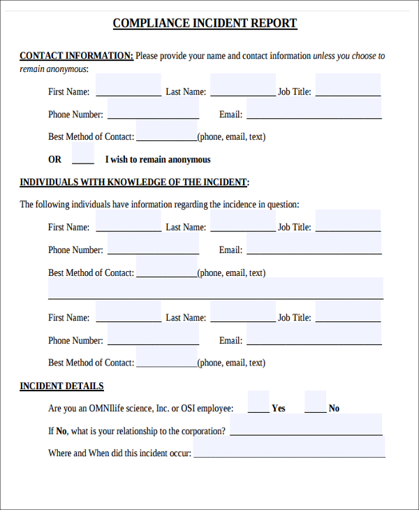 Compliance Report Template - 13+ Free Word, PDF, Google Docs, Apple ...