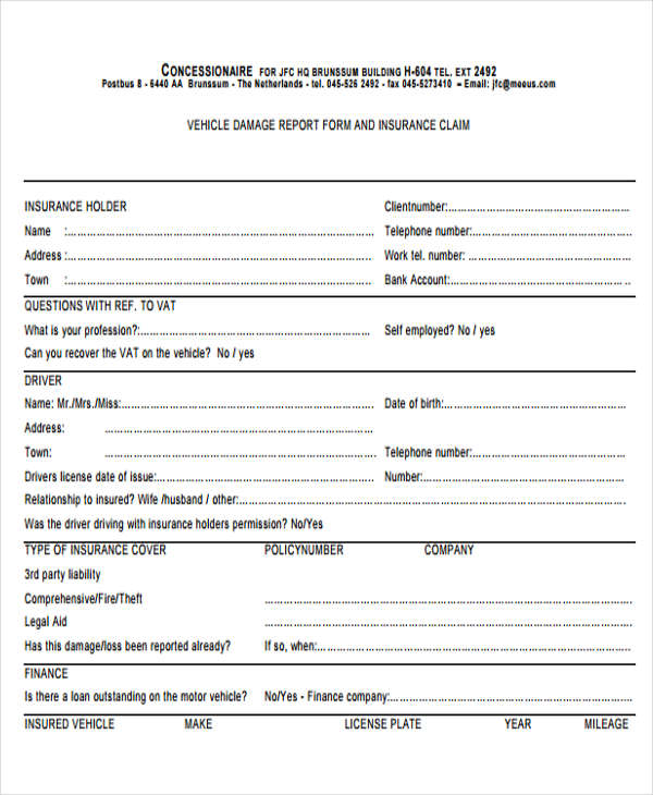 Damage Report Template - 16+ Free Word, PDF Format Download