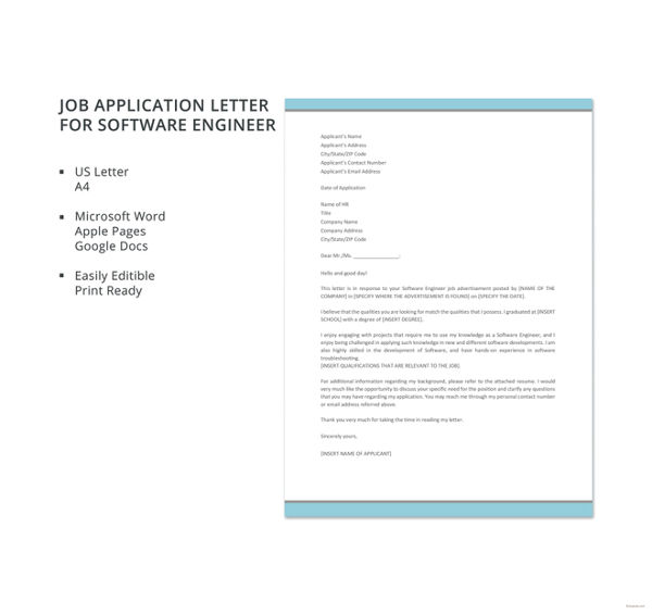 Job Application Letter For Engineer - 12+ Free Word, PDF Format Download