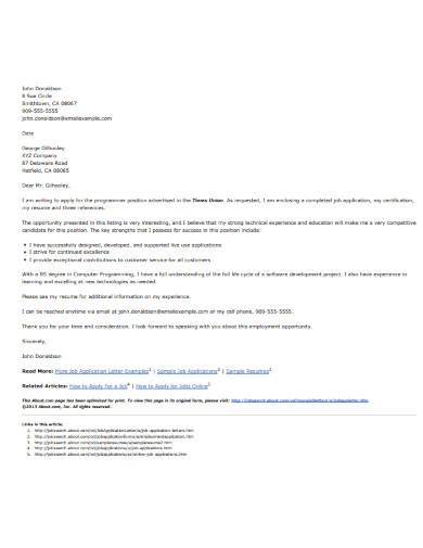 21+ Job Application Letter Templates For Accountant - Word, PDF