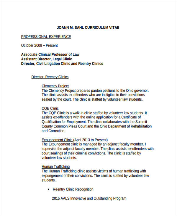 14+ Law Curriculum Vitae Templates - PDF, DOC
