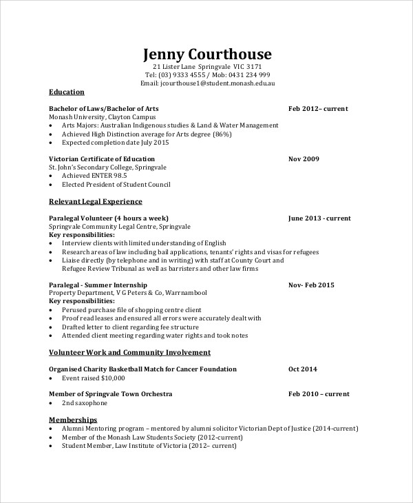 Cv Example For Internship Masaka luxiarweddingphoto