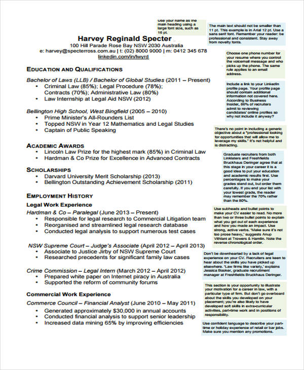 18+ Sample Law CV Templates - PDF, DOC