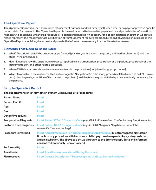 Operative Report Template - 9+ Free Word, PDF Format Download