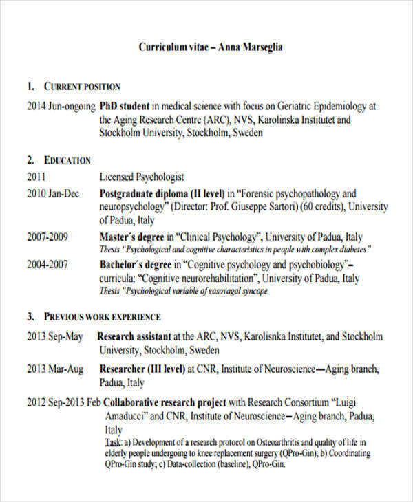 10+ Medical Curriculum Vitae Templates - PDF, DOC