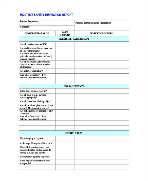 Safety Report Templates - 27+ Free Word, PDF, Apple Pages Format Download