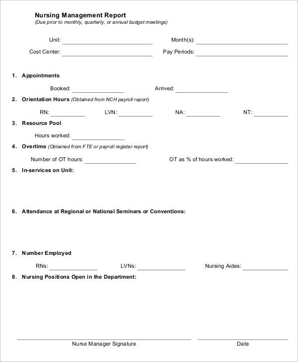 15+ Nursing Report Templates - Free Sample, Example Format Download
