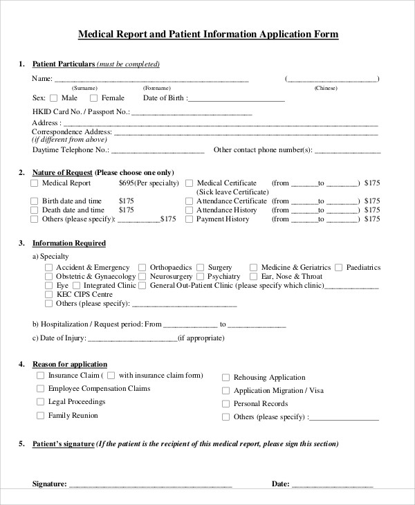 16+ Medical Report Templates - Free Sample, Example Format Download