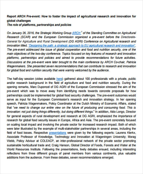 Free 19+ Event Report Templates - Word, PDF, Docs, Pages