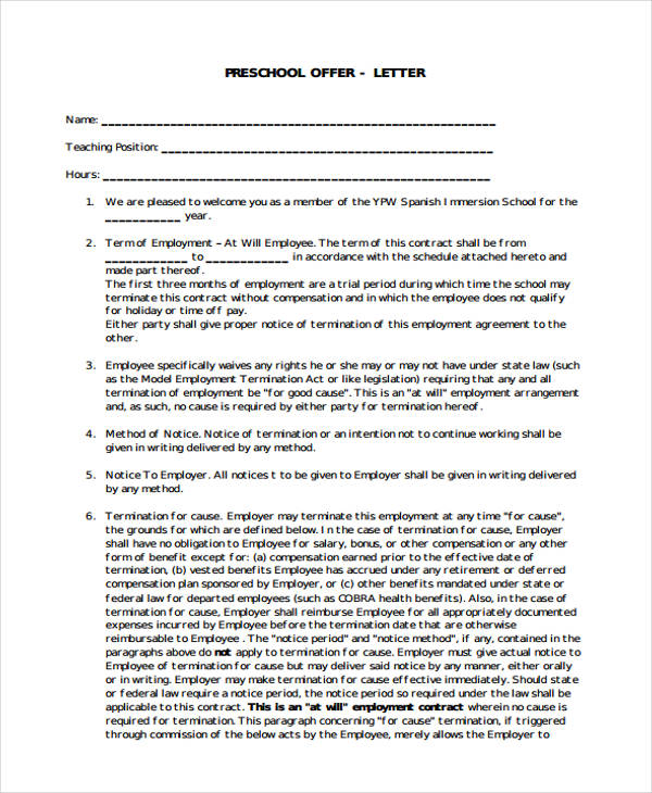 29+ Job Offer Letter Example