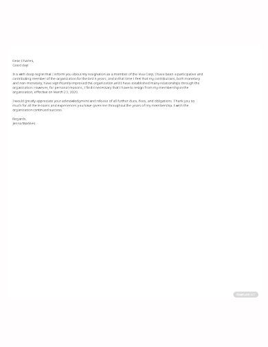 Membership Resignation Letters - 13+ Free Sample, Example, Format Download