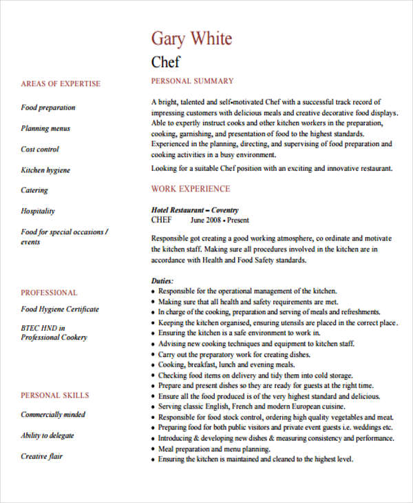 10 Cook Resumes Free Samples Examples Format Download Free 