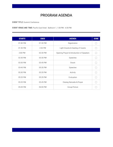 Sample Program Agenda Templates - 11+ Free Sample, Example Format Download
