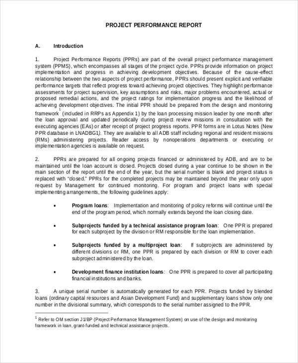 Performance Report Template - 21+ Free Word, PDF Format Download