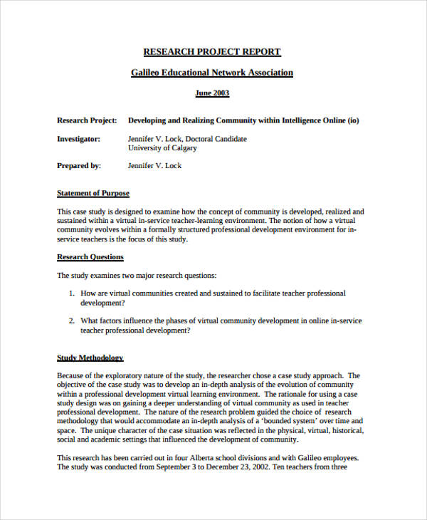 Research Report Template University