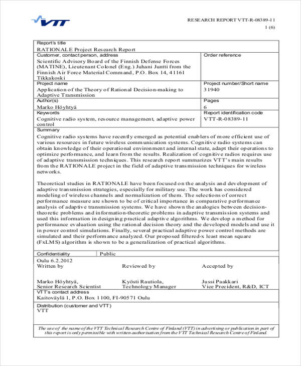 Research Report Format Template - 11+ Free Word, PDF Format Download