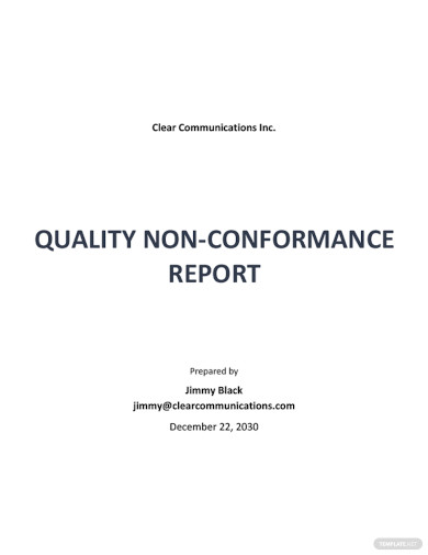 17+ Sample Quality Report Templates in Word, PDF, Apple Pages
