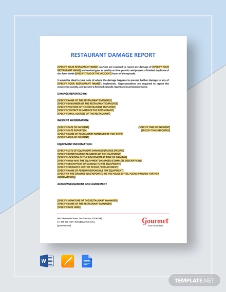 Damage Report Template - 16+ Free Word, PDF Format Download