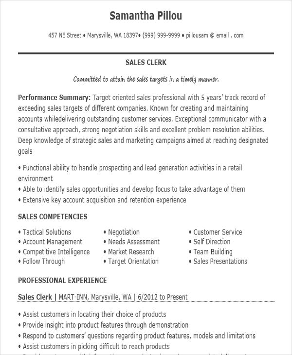 10+ Sample Sales Job Resume Templates - PDF, DOC