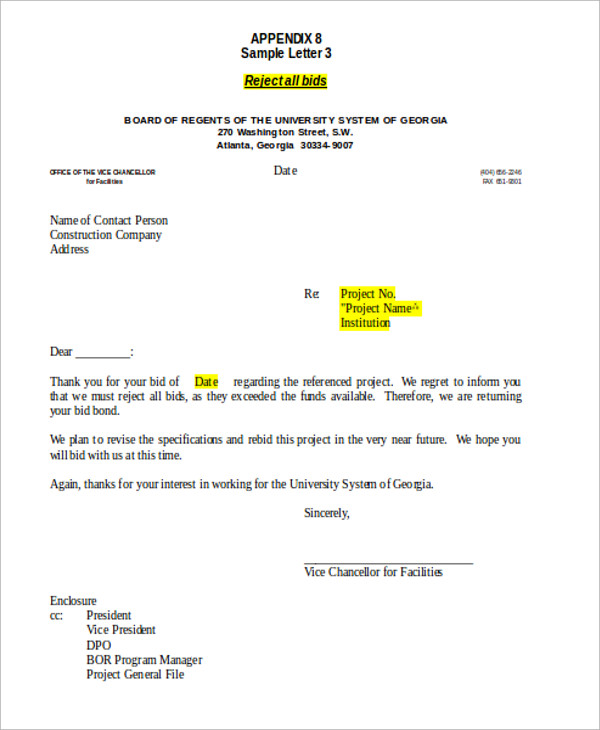 36+ Rejection Letter PDF