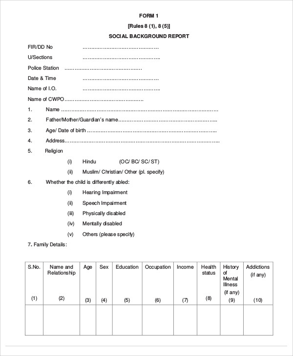 Background Report Templates - 7+ Free Word, PDF Format Download