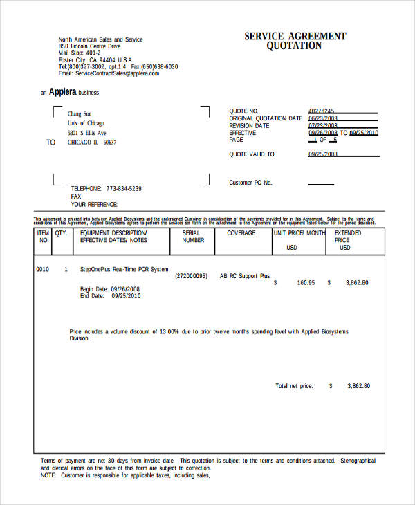 13+ Service Quotation Templates - Word, PDF, AI, PSD, Google Docs ...