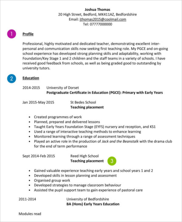 10+ Teaching Curriculum Vitae Templates - PDF, DOC