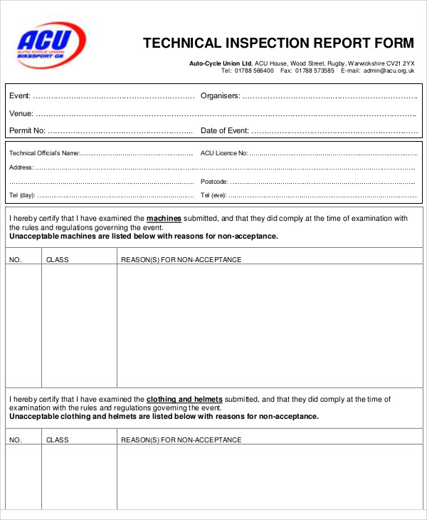 23+ Sample Inspection Report Templates- Docs, Word, Pages