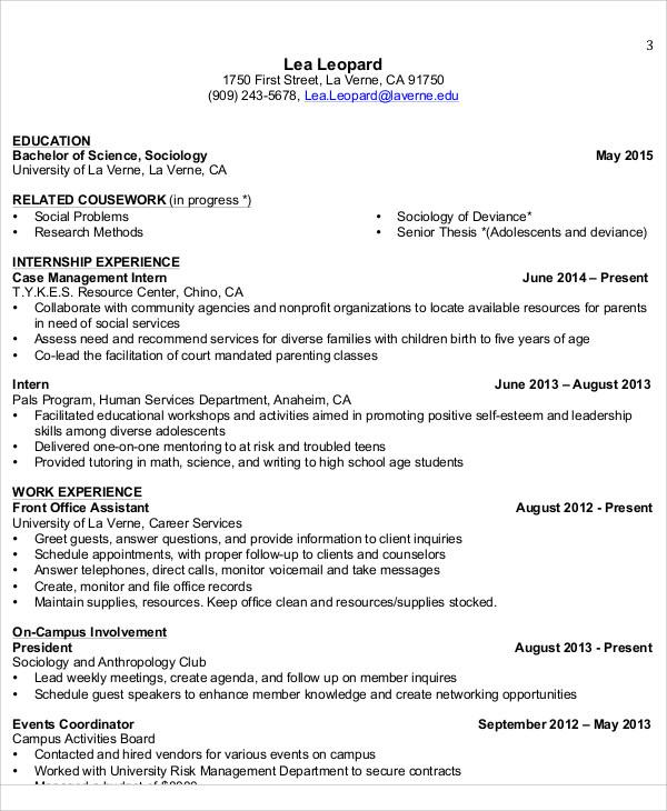 How To Write Curriculum Vitae For Internship Internship CV Your 