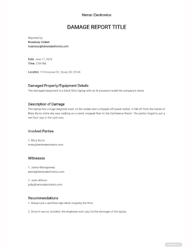 20+ Damage Report Templates - Sample, Example Format Download
