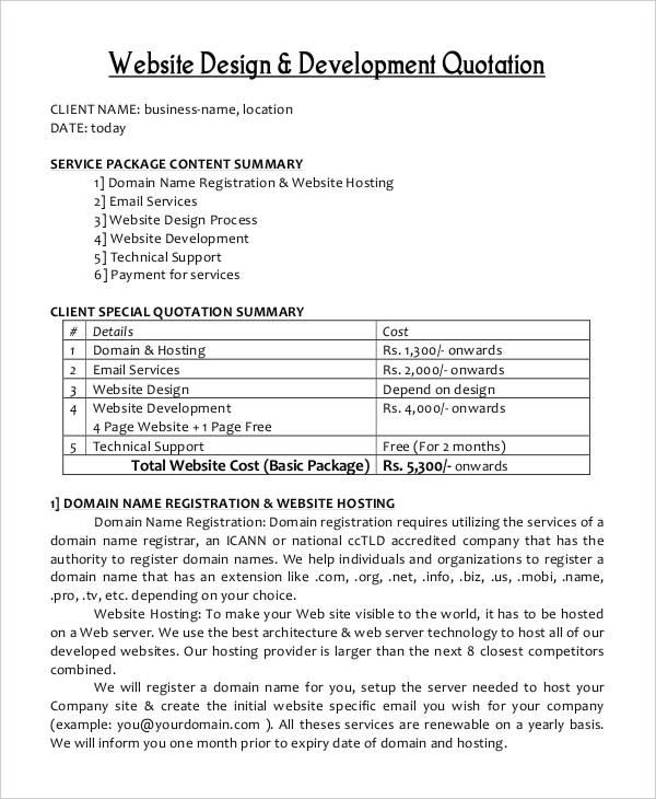 8+ Project Quotation Templates - Word, PDF