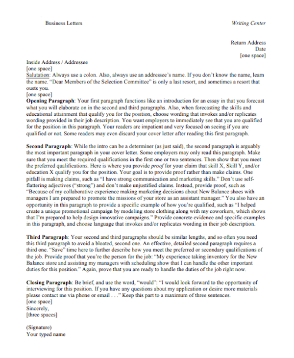 24+ Sample Work Application Letters