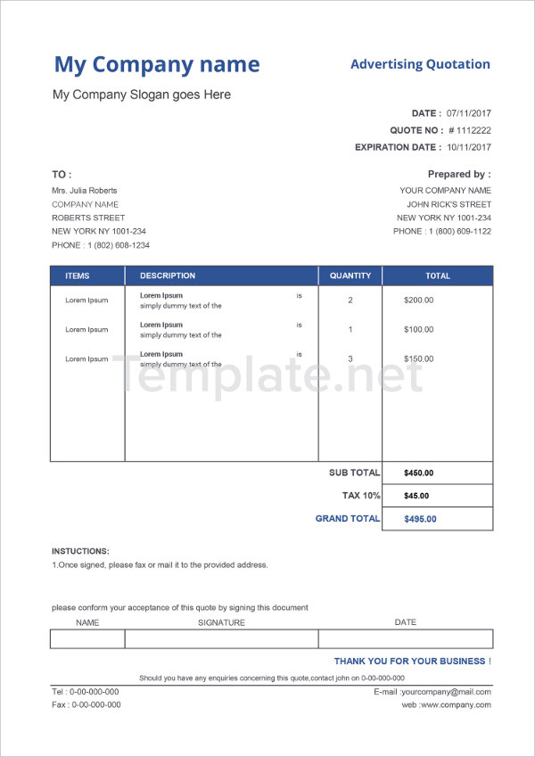 37+ Best Quotation Templates - AI, Google Docs, Apple Pages, Word ...