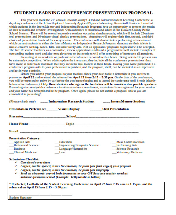 Conference Proposal Templates - 9+ Free Word, PDF Format Download