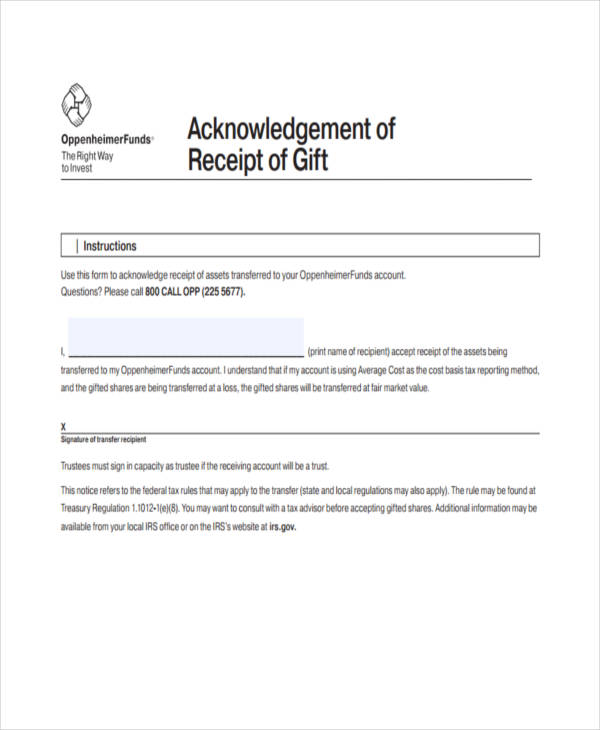 5 Gift Receipt Templates Free Sample Example Format Download