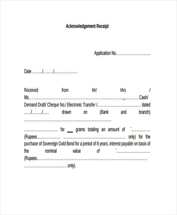 Acknowledgement Receipt Template - 14+ Free Word, PDF Format Download