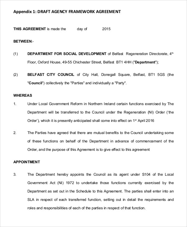 9+ Framework Agreement Templates - Free Sample, Example Format Download