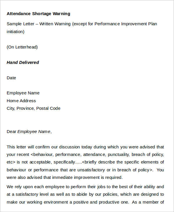 30+ Warning Letter Templates