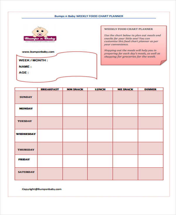 7+ Food Chart Templates - Free Sample, Example Format Download